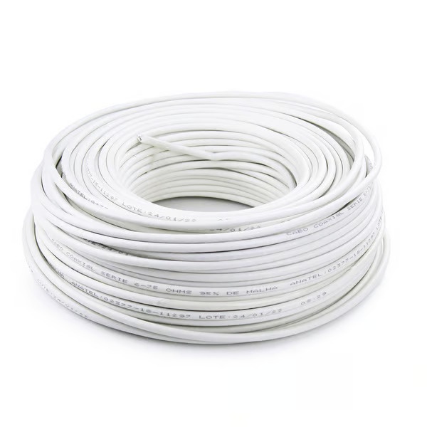 Cabo Coaxial RG59 - 47% de Malha / 100 METROS | Shopee Brasil