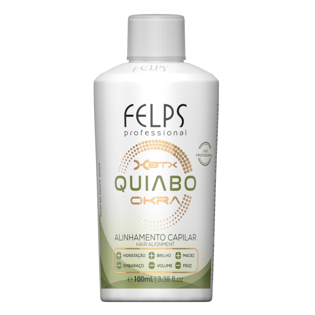Felps Xbtx Quiabo Okra Alinhamento Capilar 100mL | Shopee Brasil