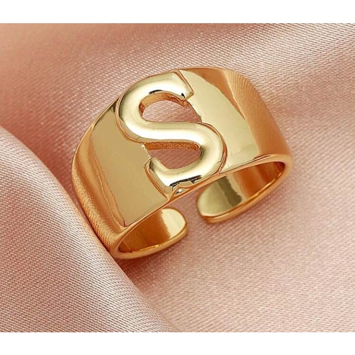 Anel letra inicial S | Shopee Brasil