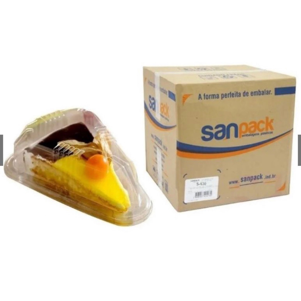 Kit 100 Embalagens Para Fatia De Bolo Torta Média 16cmX13cm Sanpack ...
