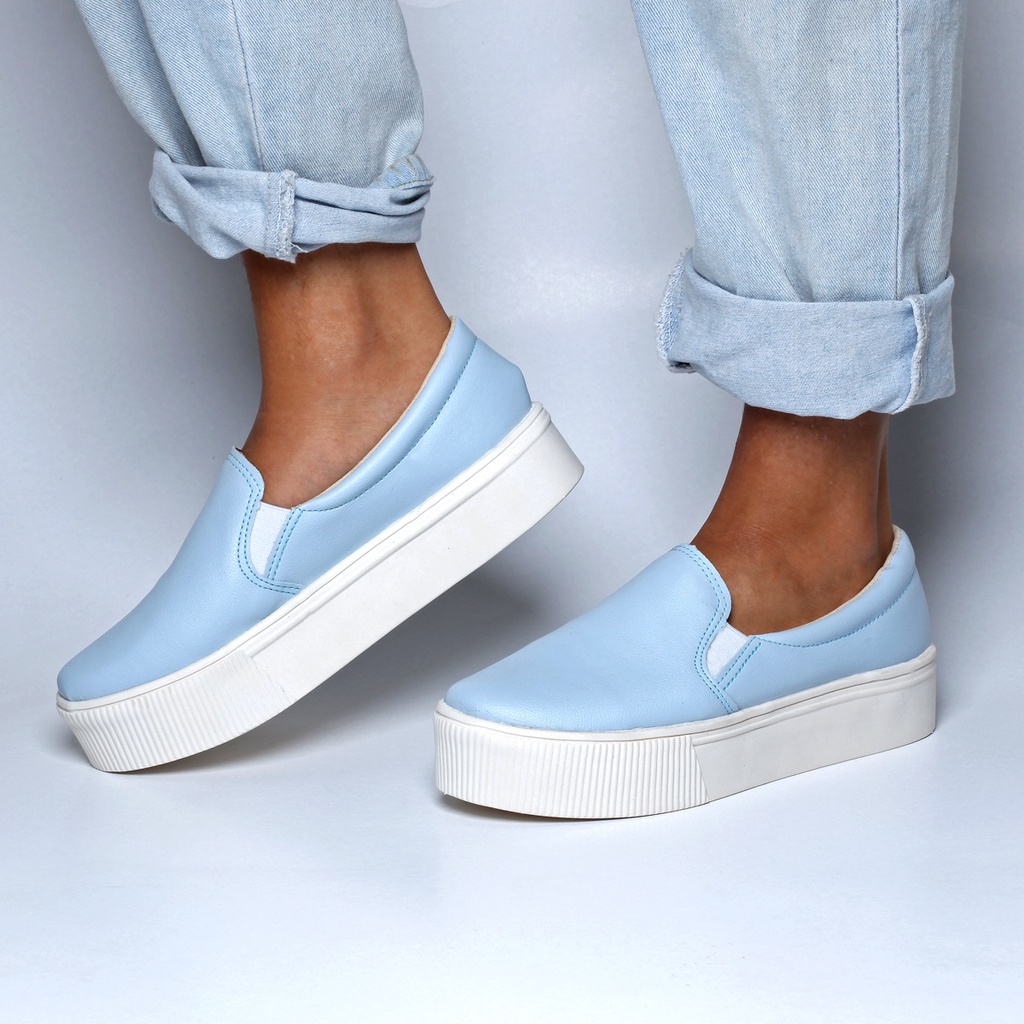 Tenis Slip On Plataforma Feminino Calce Fácil Florim Original | Shopee ...