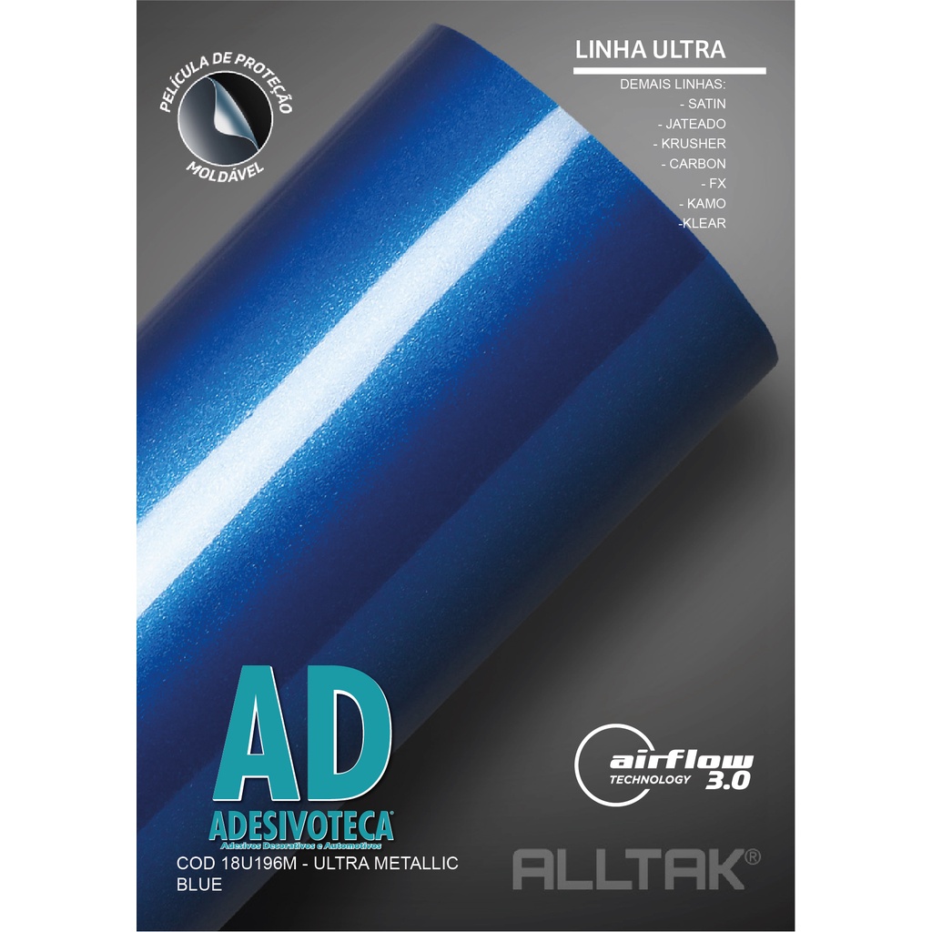 Adesivo Ultra Azul Metallic Blue Tuning 30x100cm | Shopee Brasil
