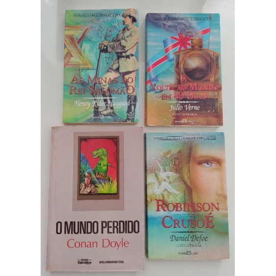 Livros - O Mundo Perdido, Robinson Crusoé, Volta ao mundo em 80 dias ...