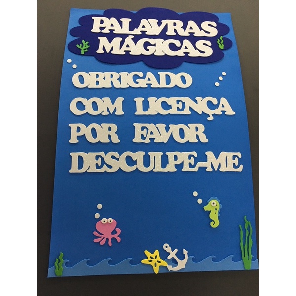 PAINEL escolar DE EVA PALAVRAS MAGICAS | Shopee Brasil