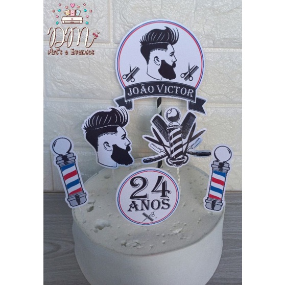 Topper para Bolo Barbeiro | Shopee Brasil
