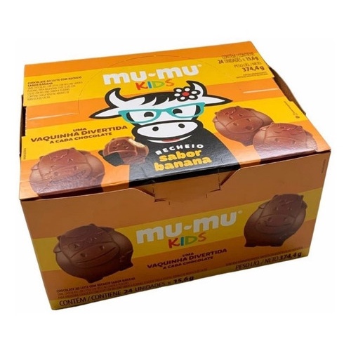 Chocolate Mu-mu Kids Sabor Banana Caixa C/24 Unidades | Shopee Brasil