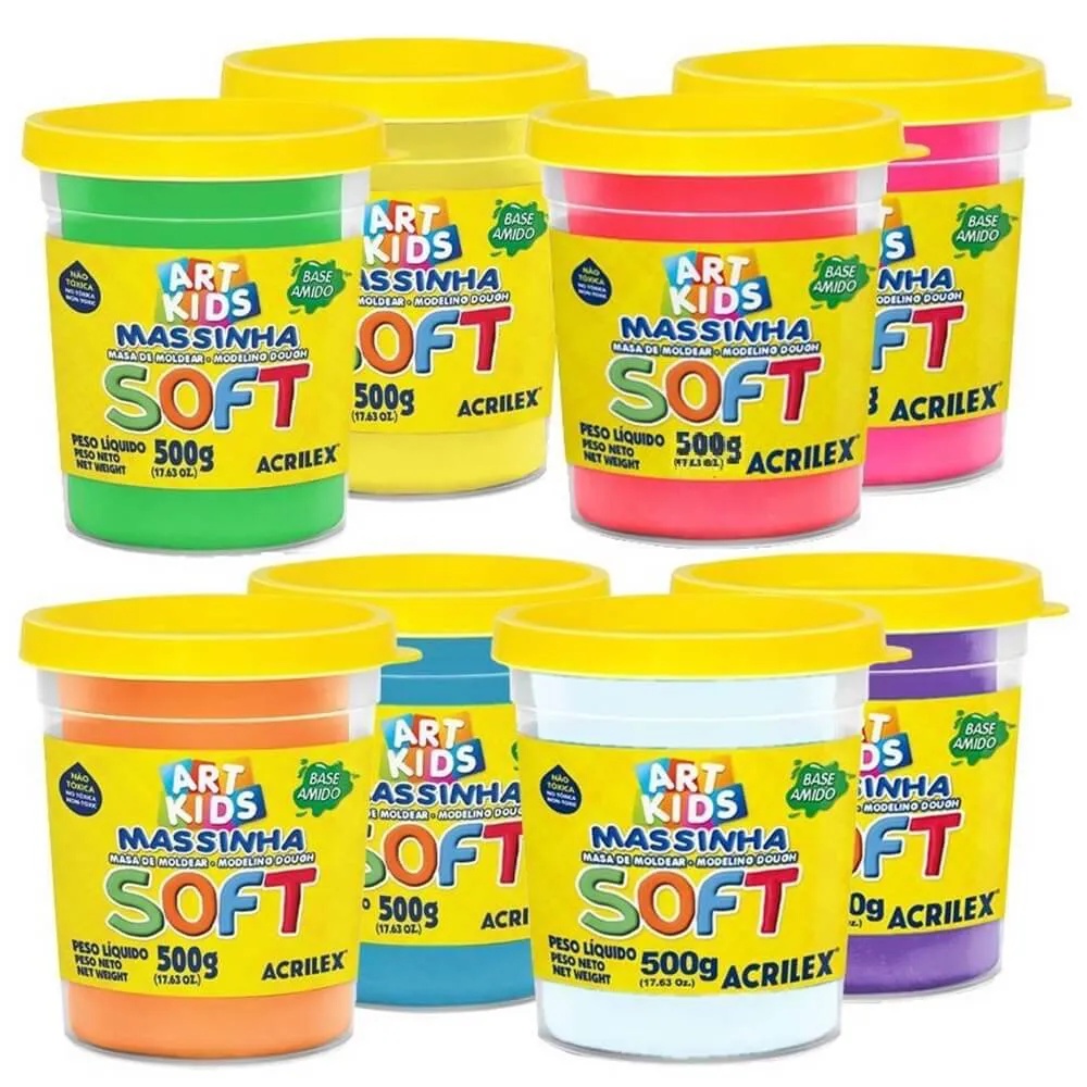 Massa de Modelar Soft 500g - Acrilex CORES | Shopee Brasil