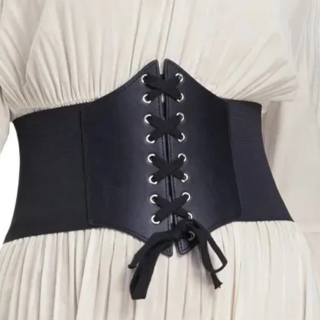 Cinto Corset Corselet Com Elástico Espartilho Feminino Gótico (R42 ...