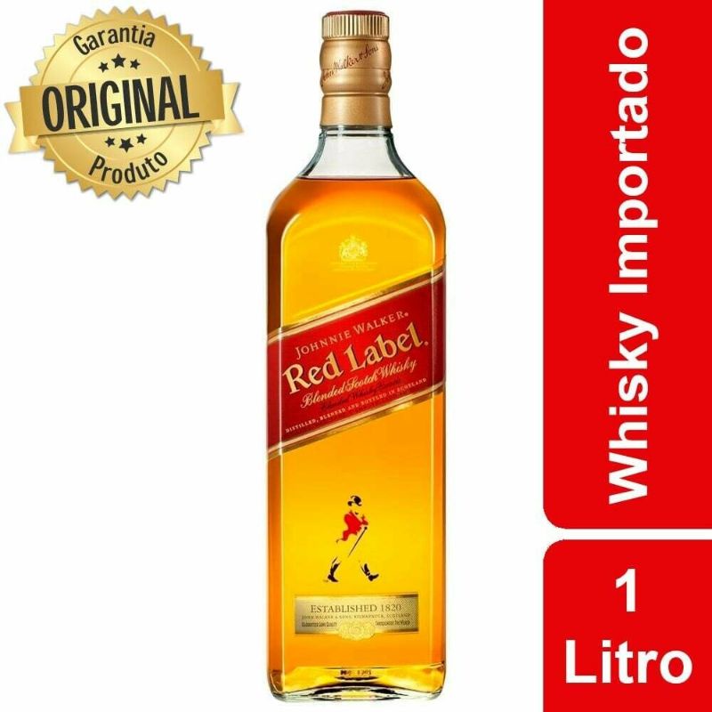 Whisky Johnnie Walker Red Label 1L | Shopee Brasil