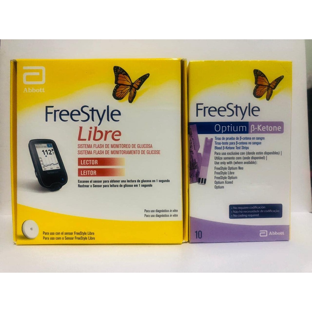 Kit Monitor Freestyle Libre Leitor + 10 Fitas B-Ketone (Cetona ...