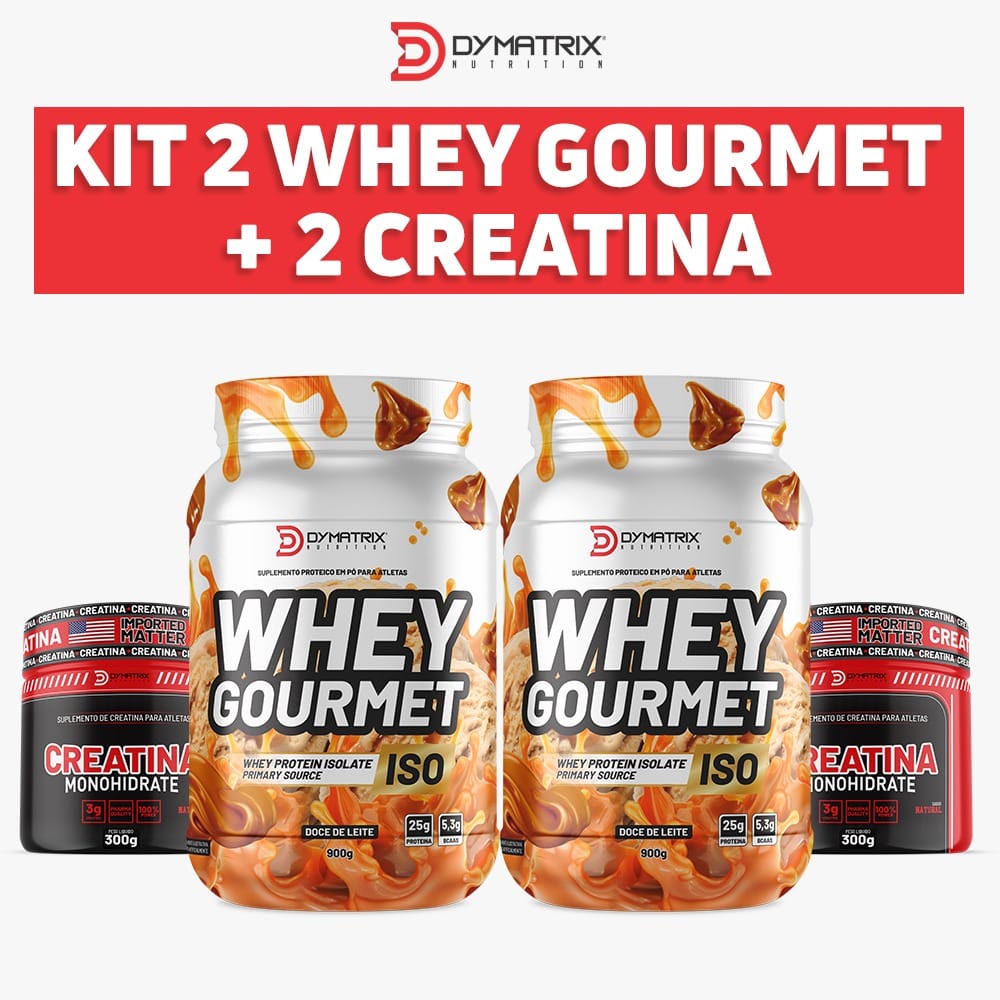 Kit 2unid. Whey Iso Dymatrix 900gr + 2unid. Creatina Dymatrix 300gr | Shopee Brasil