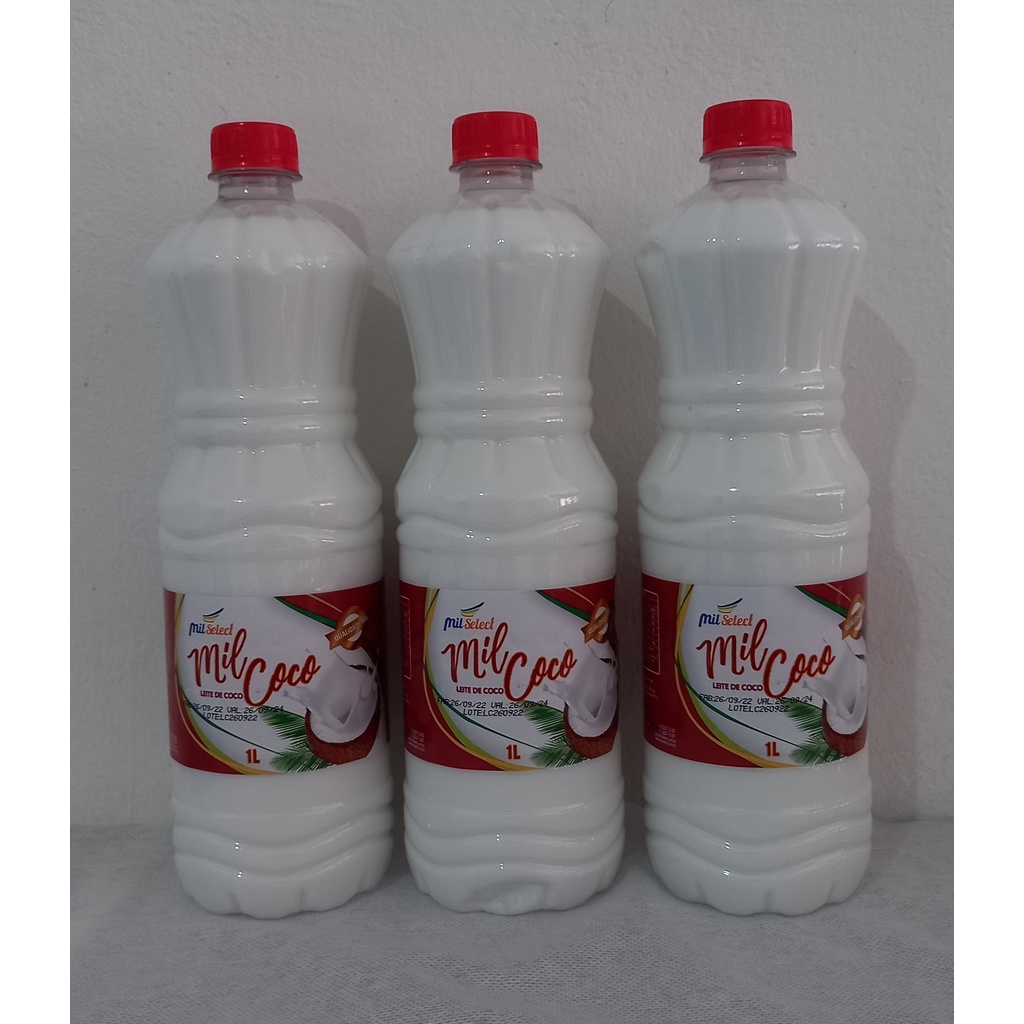 Leite de Coco 1 litro Mil Select Kit c/ 3 unidades de 1 litro | Shopee ...