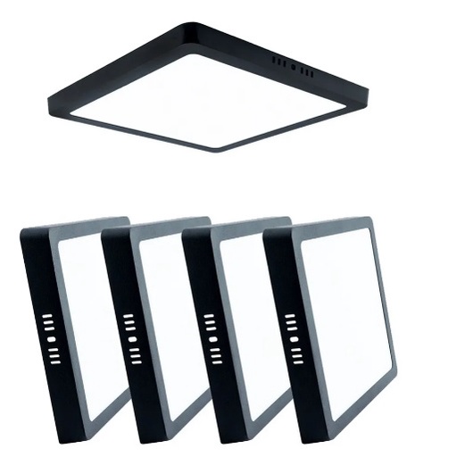 Kit 9 Plafon Sobrepor Quadrado Led 18w Painel Preto 20x20 Oferta | Shopee Brasil