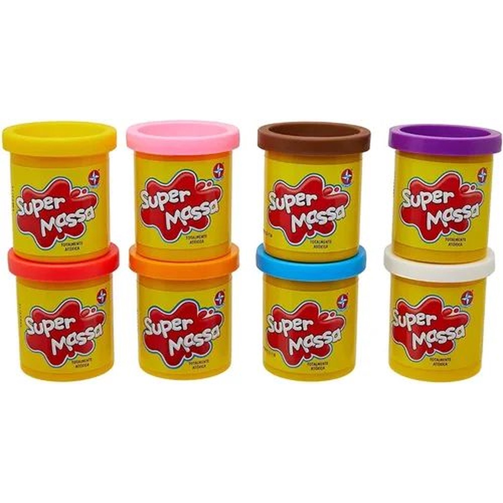 Massinha Modelar Estrela Super Massa Kit 8 Cores Brinquedo | Shopee Brasil