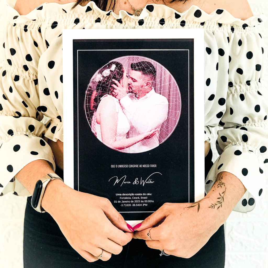 Quadro Mapa das Estrelas com Fotos - Personalize o seu/ Mapa Estelar ...