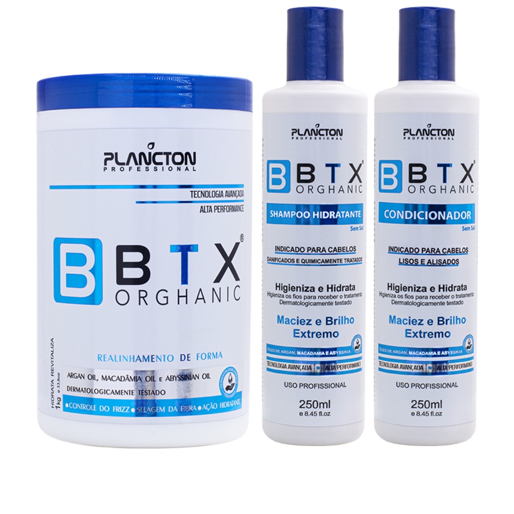 Kit Botox Orghanic Plancton 1Kg Realinhamento Tratamento Salão Shampoo ...