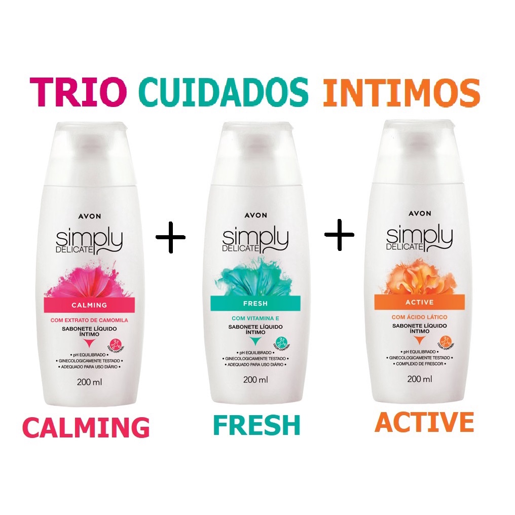 KIT Trio Cuidados Intimos - Avon Sabonetes Intimos Simply Delicate ...
