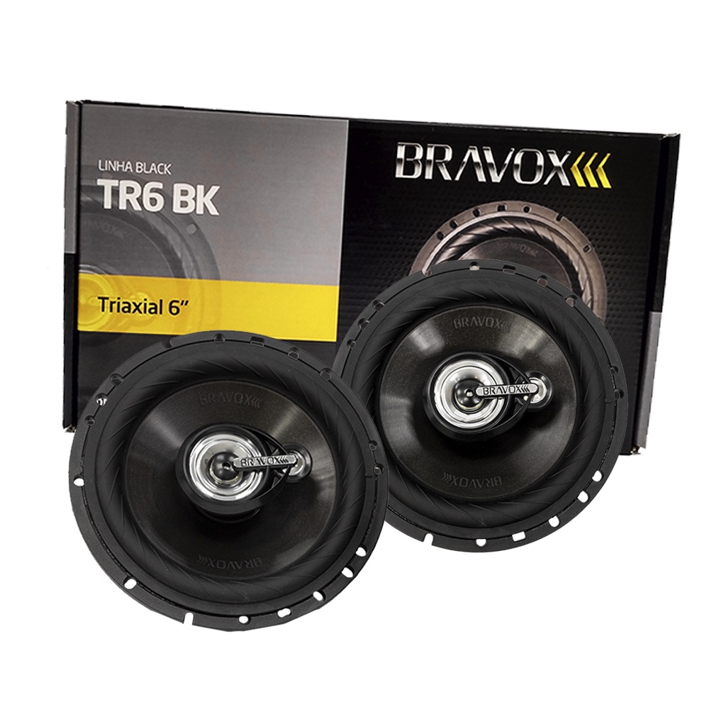 Par Alto-Falante Triaxial Bravox TR6BK 160W RMS | Shopee Brasil