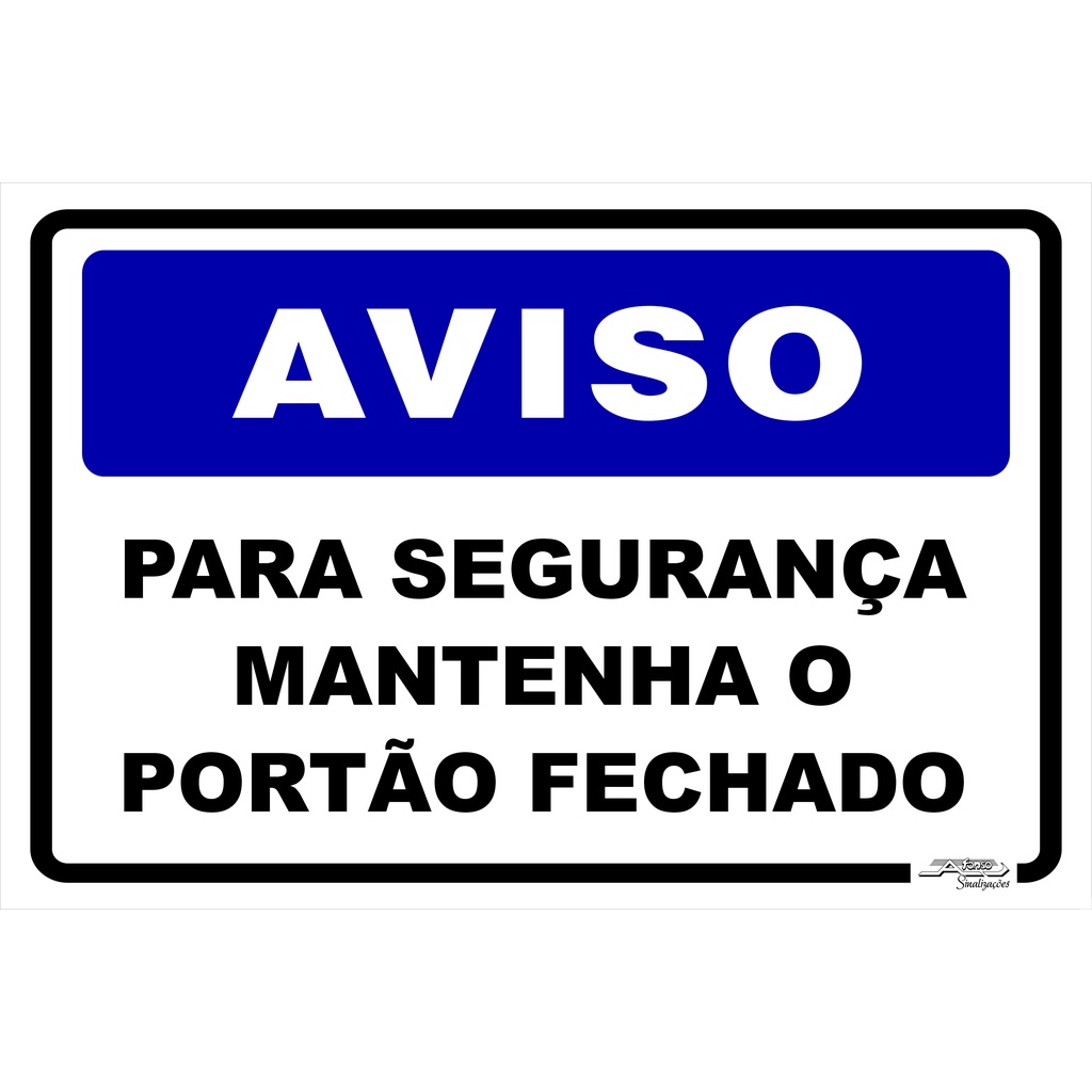 Placa Para Segurança Mantenha O Portão Fechado | 30x20 | Shopee Brasil