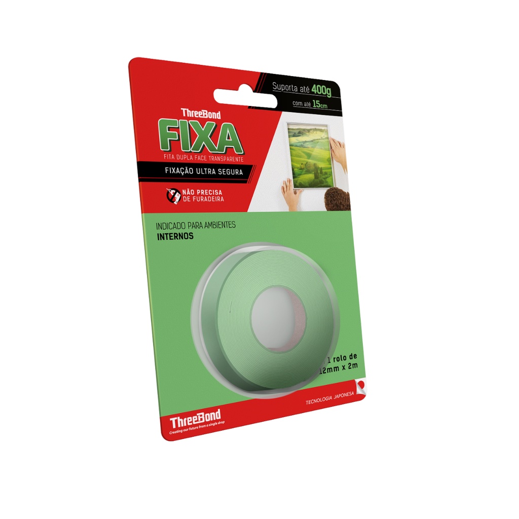 Fita Dupla Face Profissional ThreeBond Fixa Extra Forte Espelhos Quadros Cola Em Vidro Metal ...