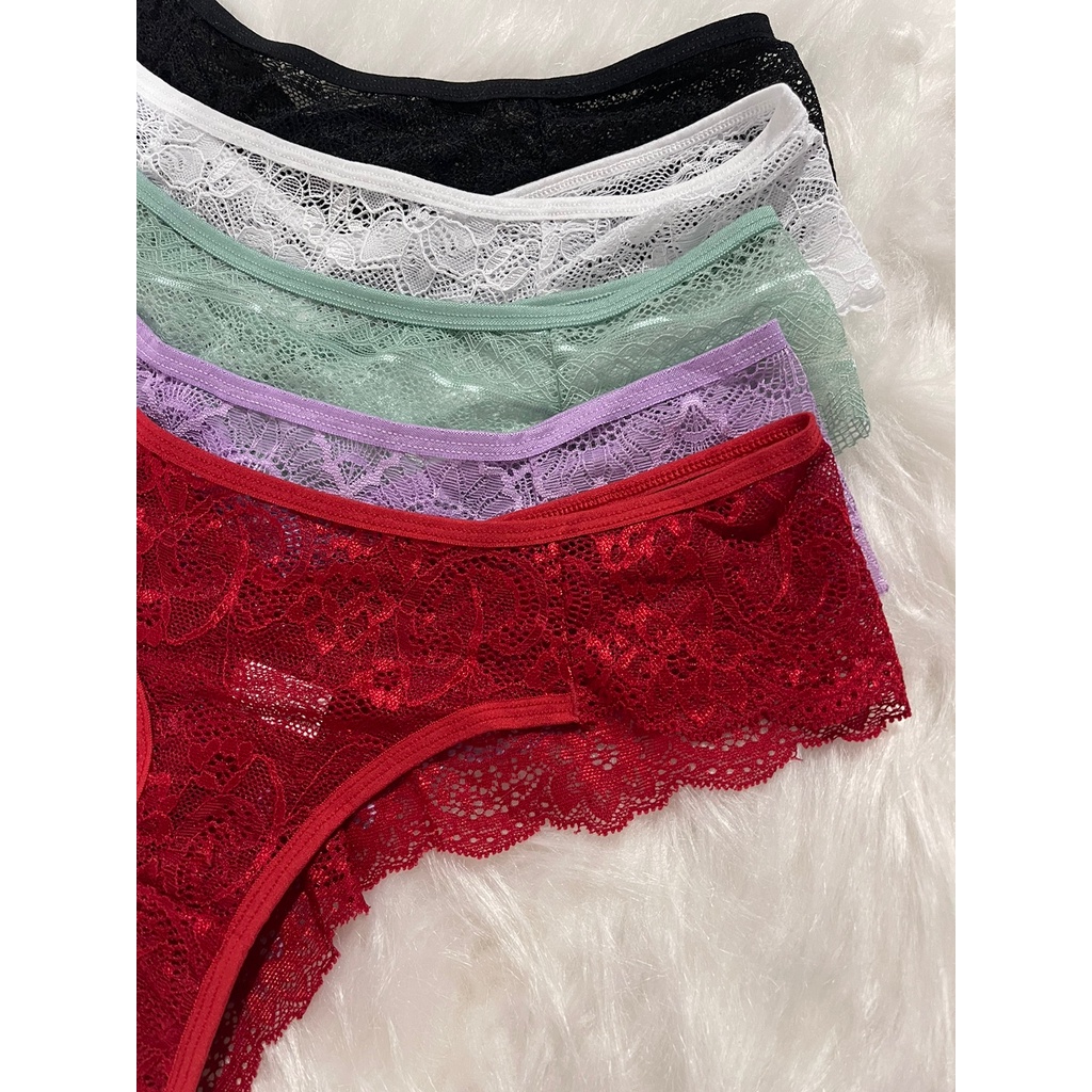 Kit com 5 Calcinhas Fio Dental Renda Moda Intima Feminina Revenda ...