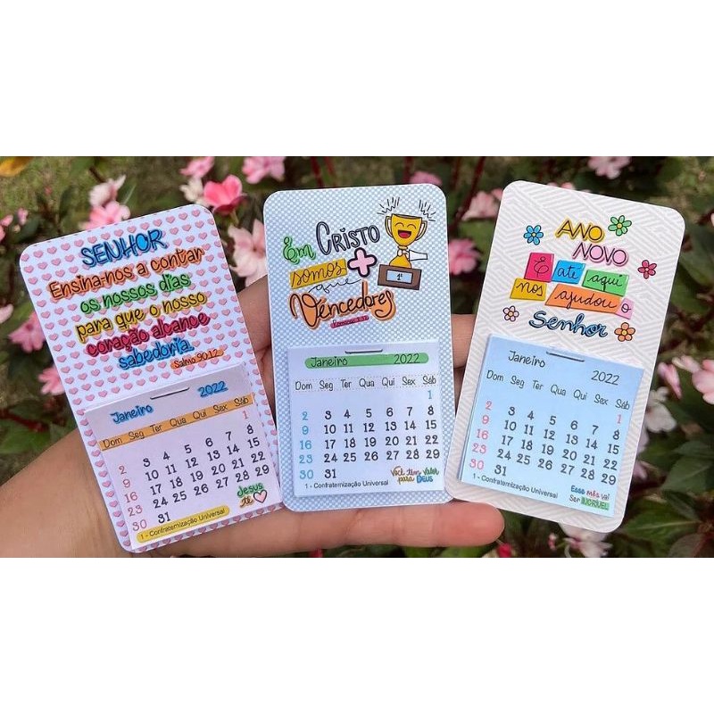 MINI CALENDÁRIO PERSONALIZADO. | Shopee Brasil