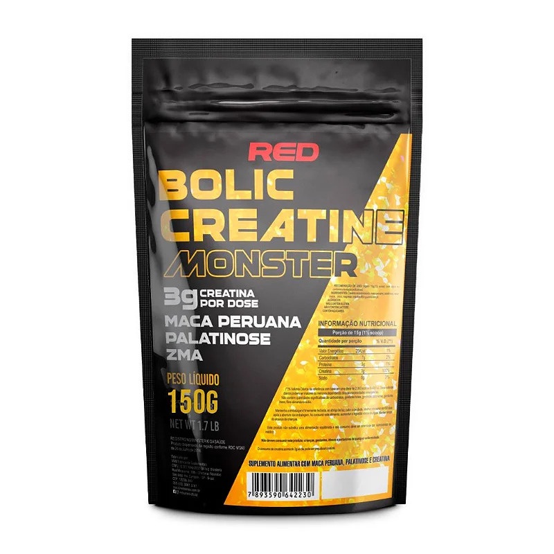 BOLIC CREATINE MONSTER - 150G - Refil - Creatina Monohidratada - Red ...
