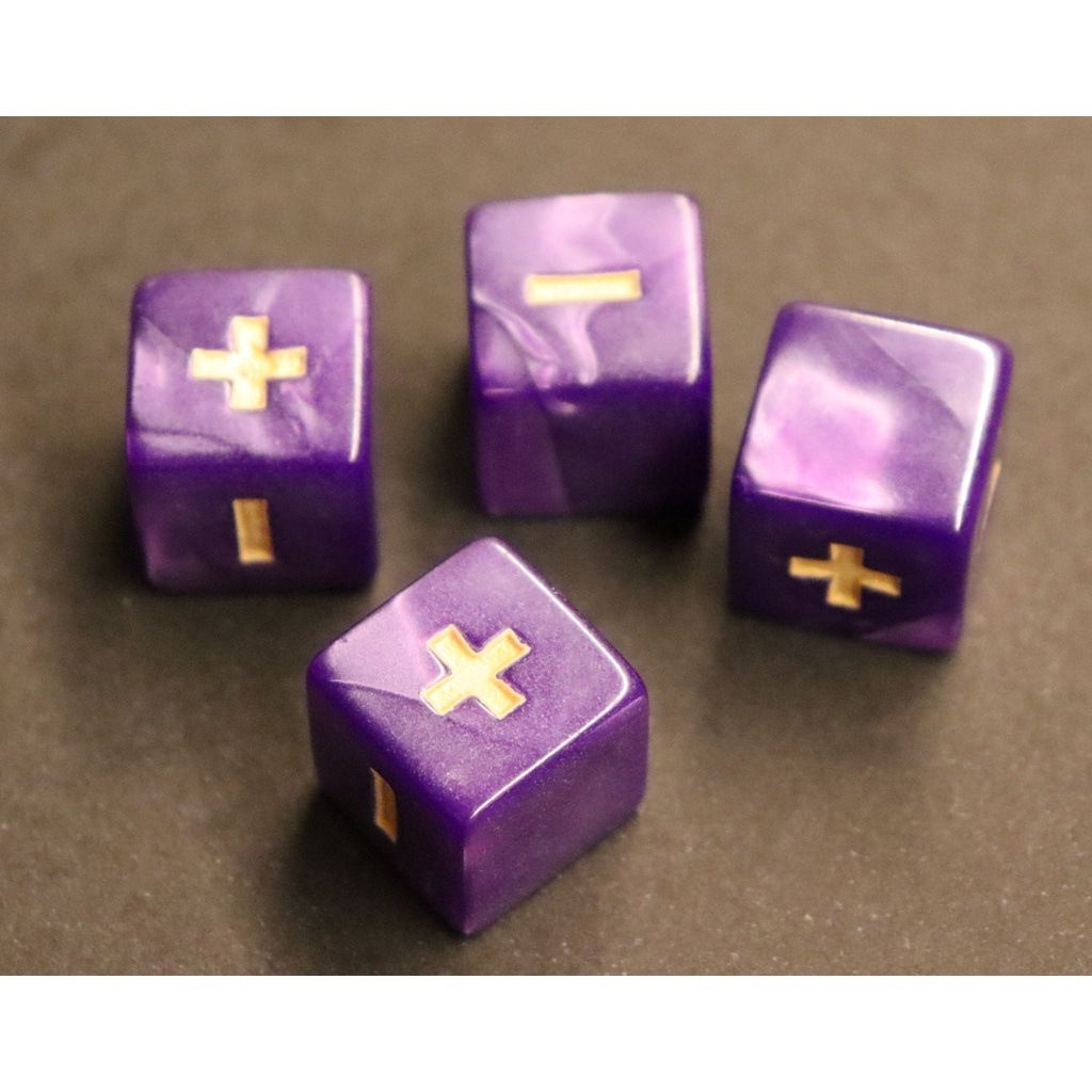 Conjunto/Set de 4 Dados Sistema Fate Rpg Fudge + E - Positivo e ...