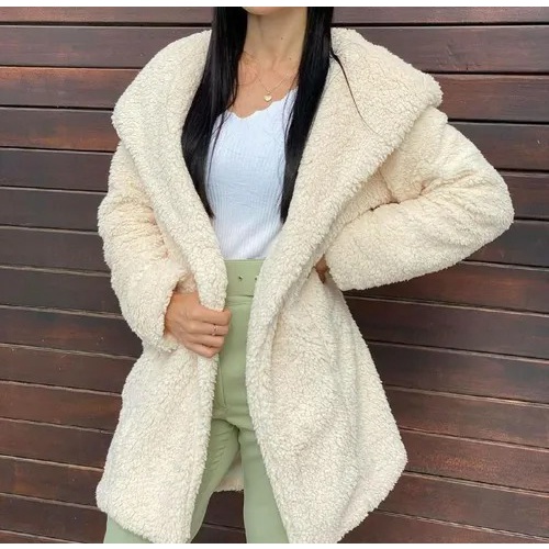 Casaco Teddy Bear Fofinho Ted Urso Inverno Frio Peludinho Off White ...