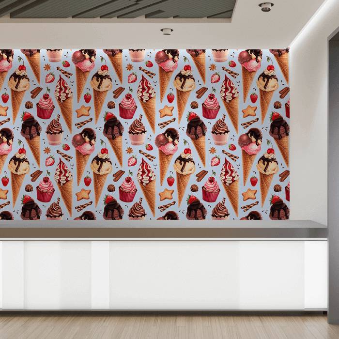 Papel de Parede Sorveteria N5061 | Shopee Brasil