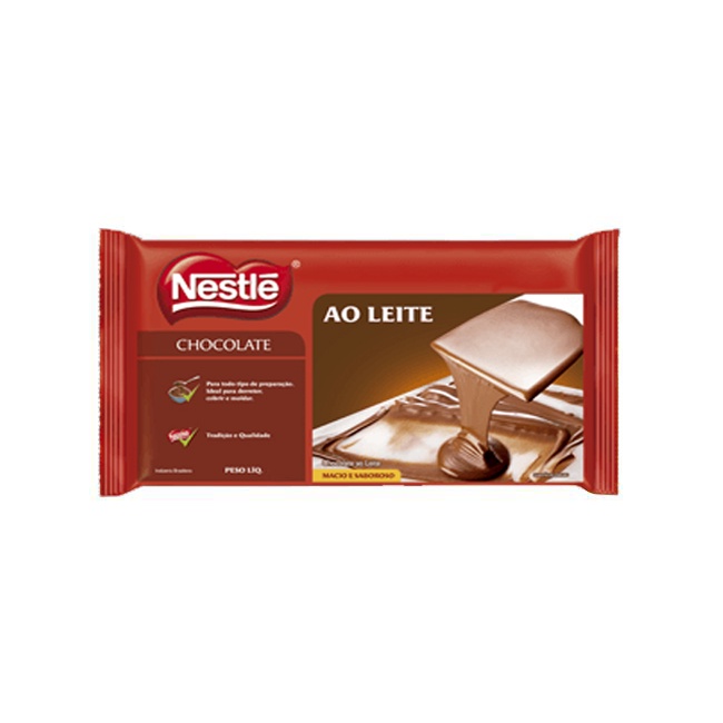 Barra De Chocolate Cobertura Ao Leite 2,1kg - Nestle | Shopee Brasil