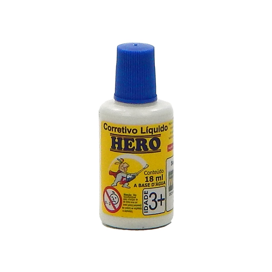 Corretivo Liquido Escolar 18ml - Marca HERO | Shopee Brasil