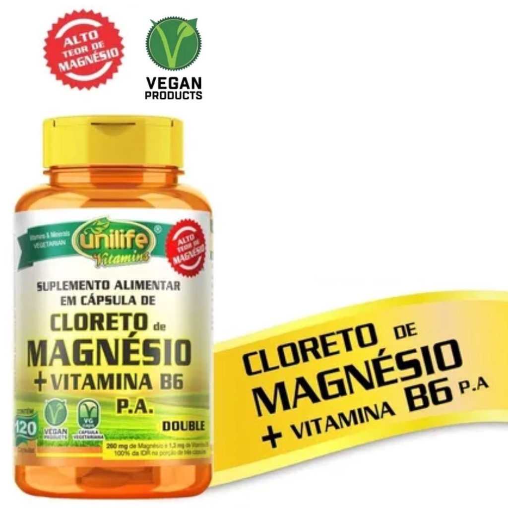 Cloreto De Magnésio P.a. + Vitamina B6 - 60 Cápsulas 800mg Pronta Entrega | Shopee Brasil