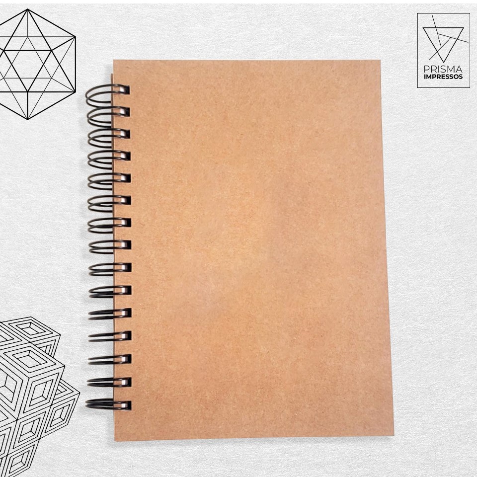 Caderno Espiral Wire-O Pequeno com Pauta A5 Capa Kraft - 80 ou 100 Folhas 90g | Shopee Brasil