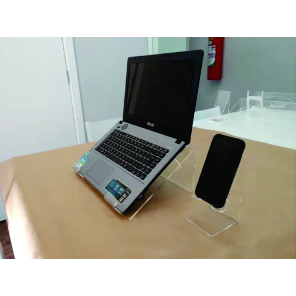 Kit Suporte para Laptop Notebook E Celular Em Acrílico. | Shopee Brasil