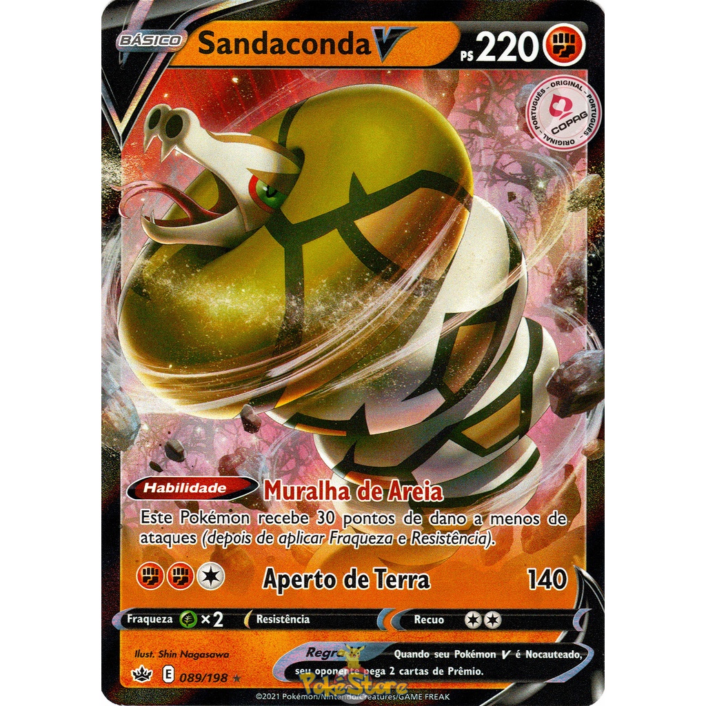 Carta Pokemon Sandaconda V Português Card Original Copag | Shopee Brasil