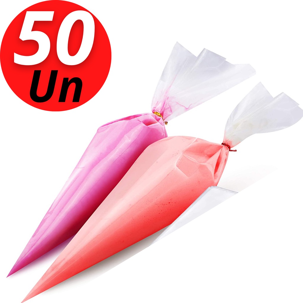 Saco De Confeitar Descartável De Plástico Para Confeiteiro 50Un ...