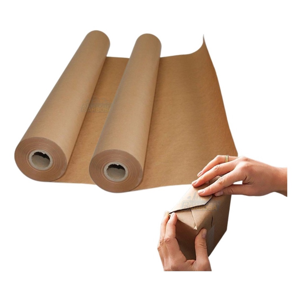 Kit 2 Bobinas Semi Kraft Papel Pardo Rolo Comercio Artesanato 10kg Cada ...