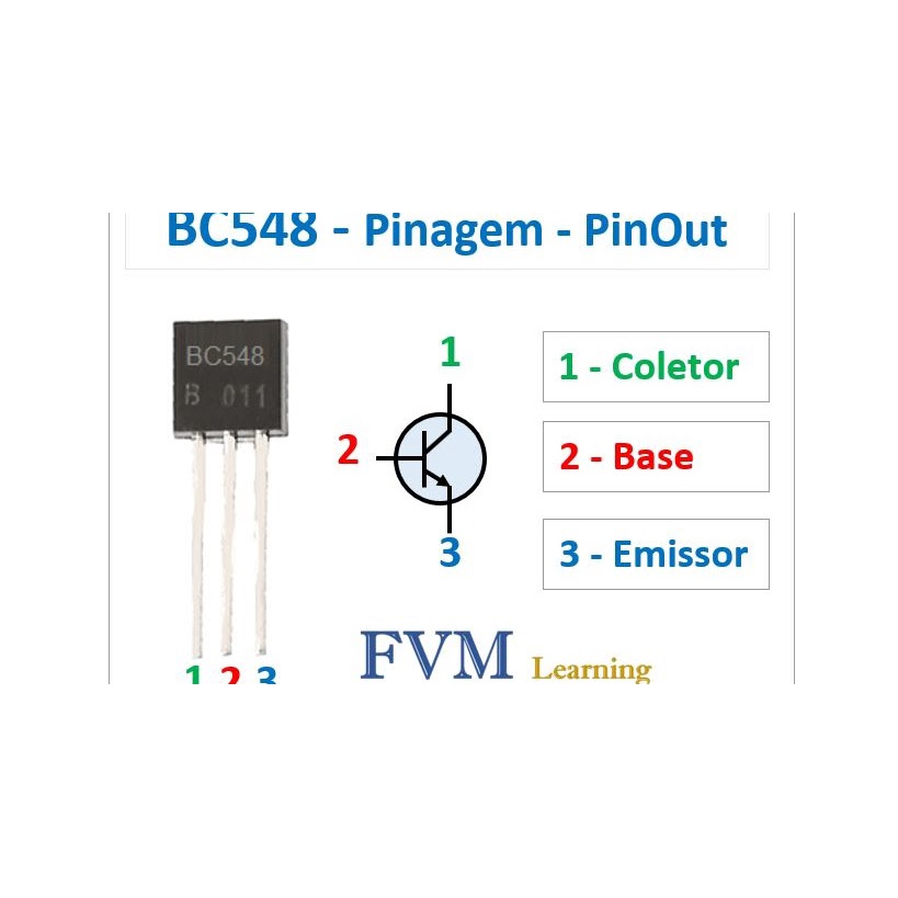 Bc548 Transistor 10 Unidades Npn P/ PCB Projetos Prototipo Circuito Eletronico Esp8266 Arduino ...