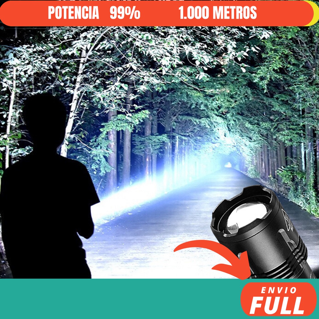Lanterna Mais Forte Do Mundo Ultra Potente Sitio Fazenda T9 P90 ...
