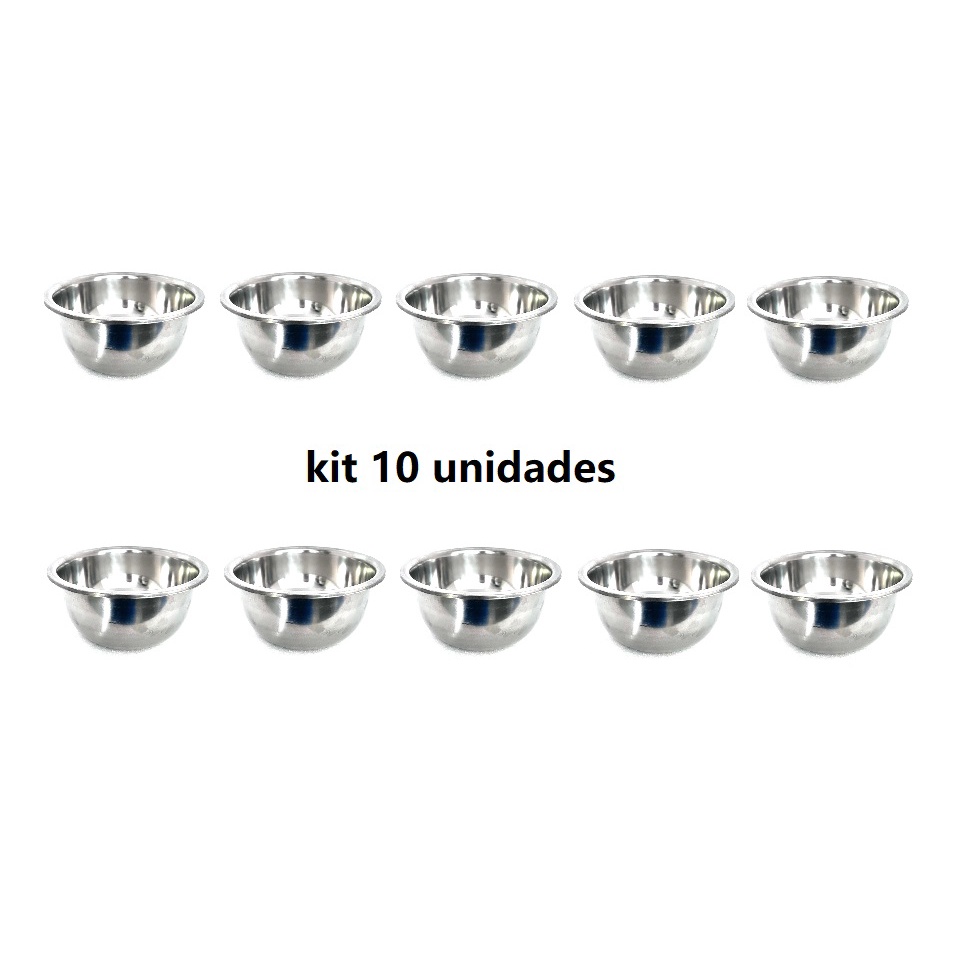 kit 10 Bowls inox tijela 24 cm redonda, alto boo bou bóu bous bow bau ...