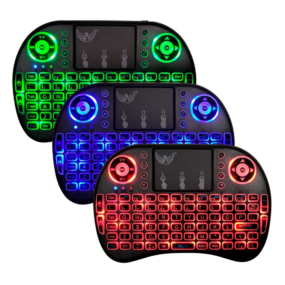 Mini Teclado Led Controle Bluetooth Para Tv Box Smart | Shopee Brasil