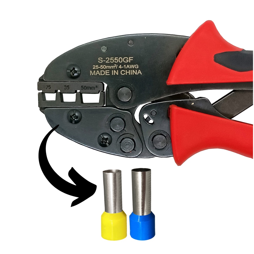 Alicate Crimpar Terminais Tubolares Ilhos 25 A 50mm S-2550GF -1un ...
