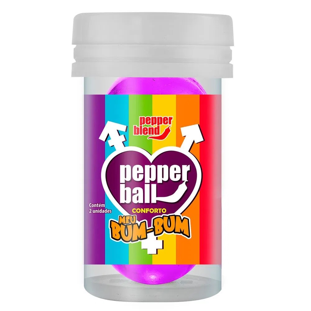 Hot Ball - Bolinha explosiva - Pepper Ball - Beijável - Lubrificante - Sabores - c/2 unidades ...