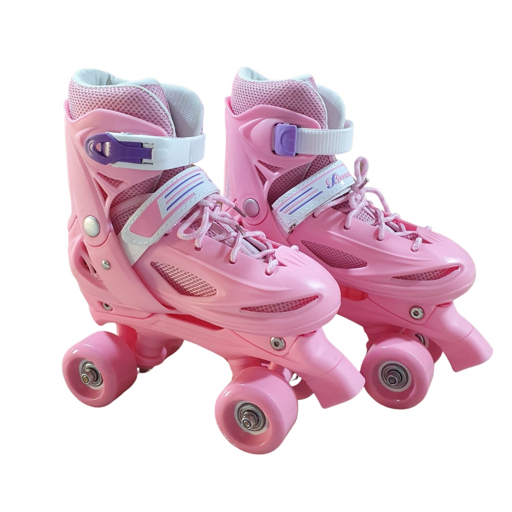 Patins Quad Rosa Regulável 28/32 e 33/36 | Shopee Brasil