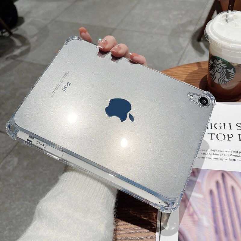 Capa IPAD 10 air 4 5 11 geração transparante TPU com slot para caneta ...