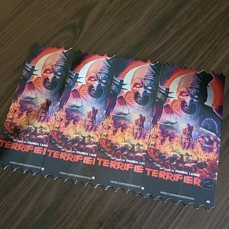 Ticket colecionável - Terrifier 2. | Shopee Brasil