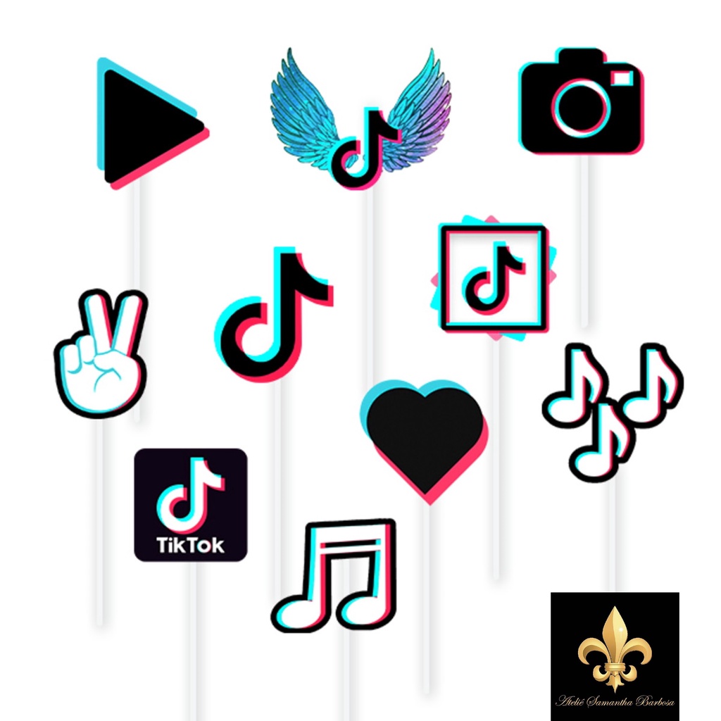 50 Toppers Tik Tok p/ Docinho de festa Infantil | Shopee Brasil