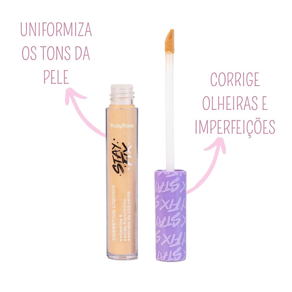 Corretivo Líquido Stay Fix Ruby Rose | Shopee Brasil