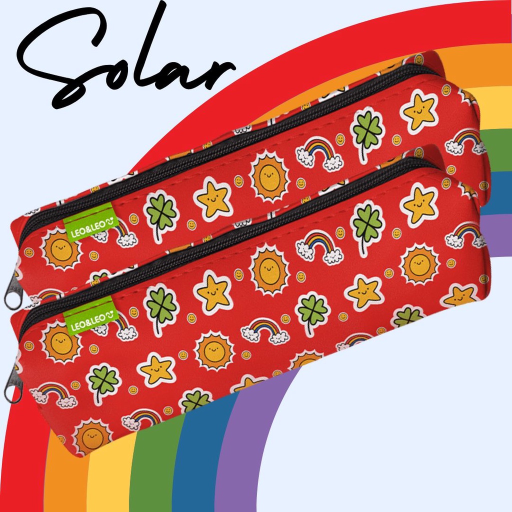 Estojo Escolar 1 Divisória Solar - LEO&LEO | Shopee Brasil